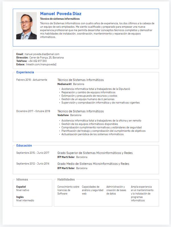 El formato del curriculum vitae | OnlineCV