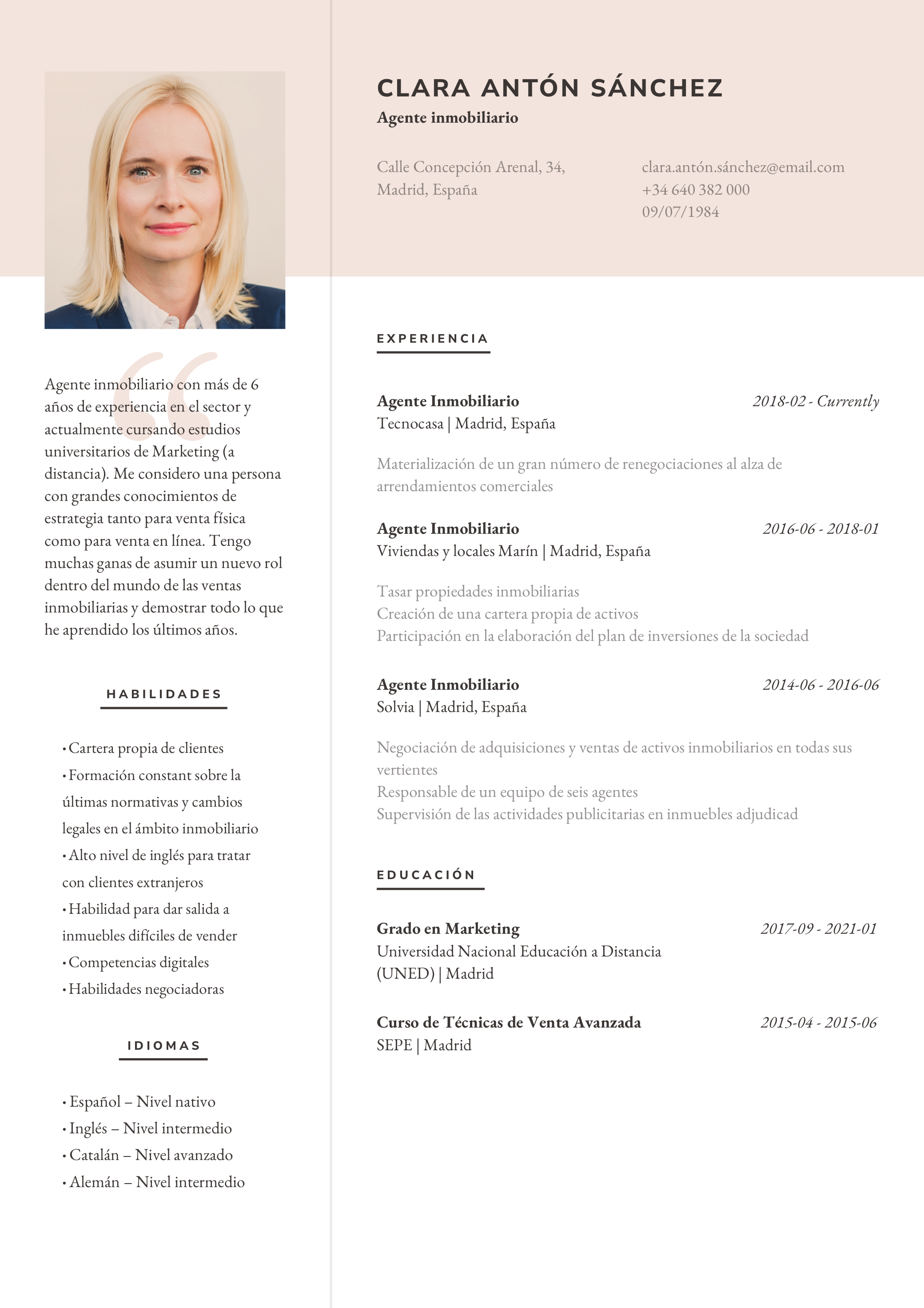 El currículum cronológico: guía y ejemplos | OnlineCV