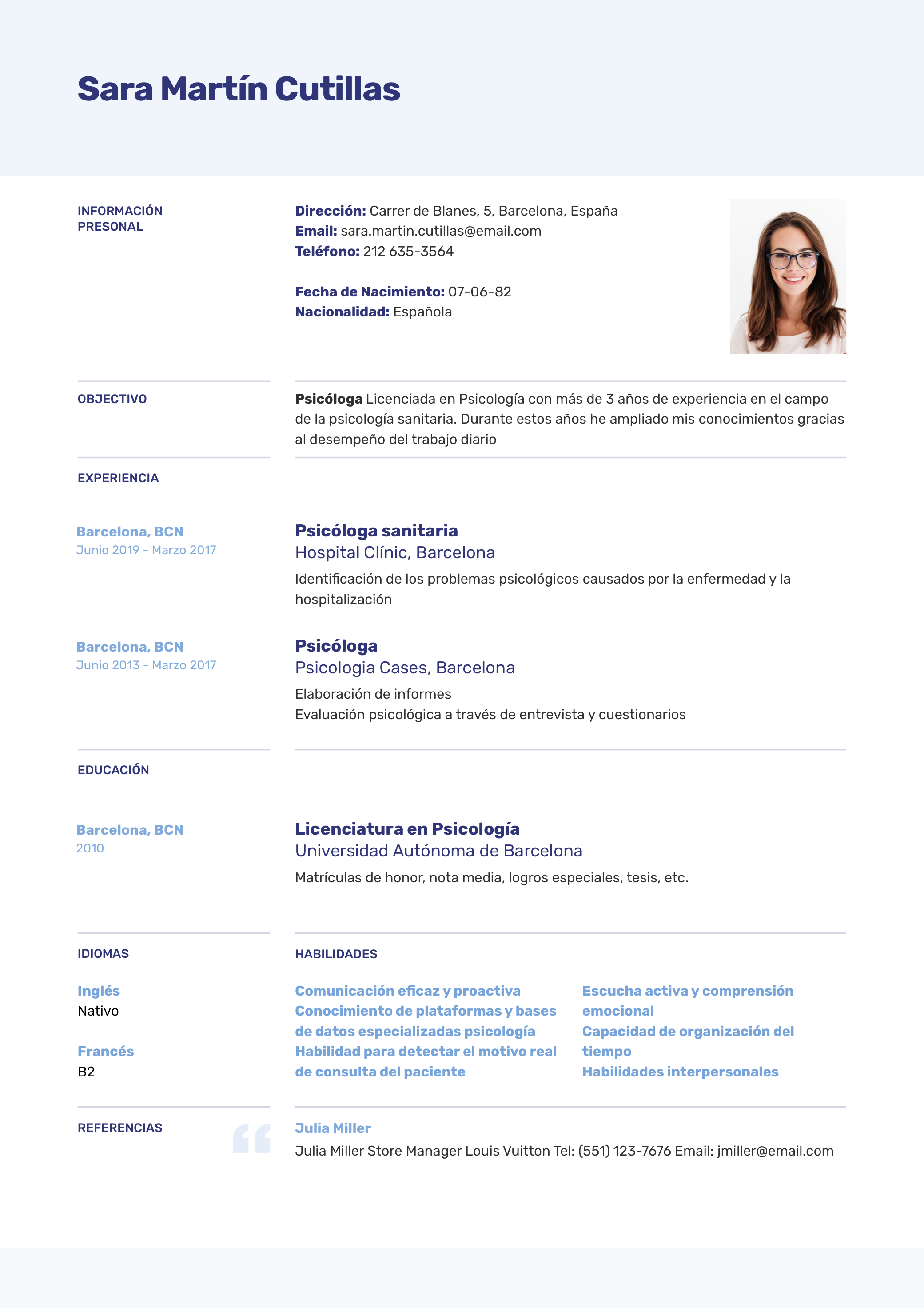 Europass: Plantilla de currículum europeo | OnlineCV